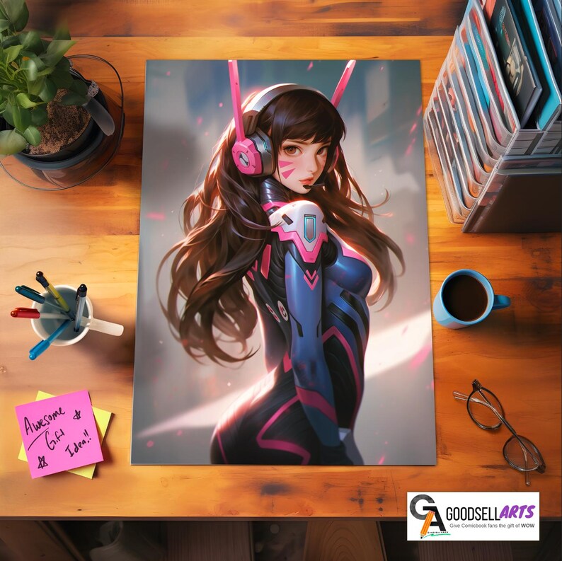 D.va Poster, Hero D.va Art Print, Hana Song Gaming Poster, D.va Tokki ...