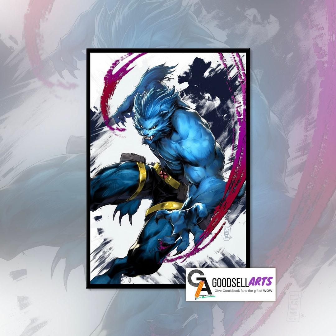 Beast X-men Art Print Marvel X-men Poster Beast Wall Art Hank Mccoy X ...
