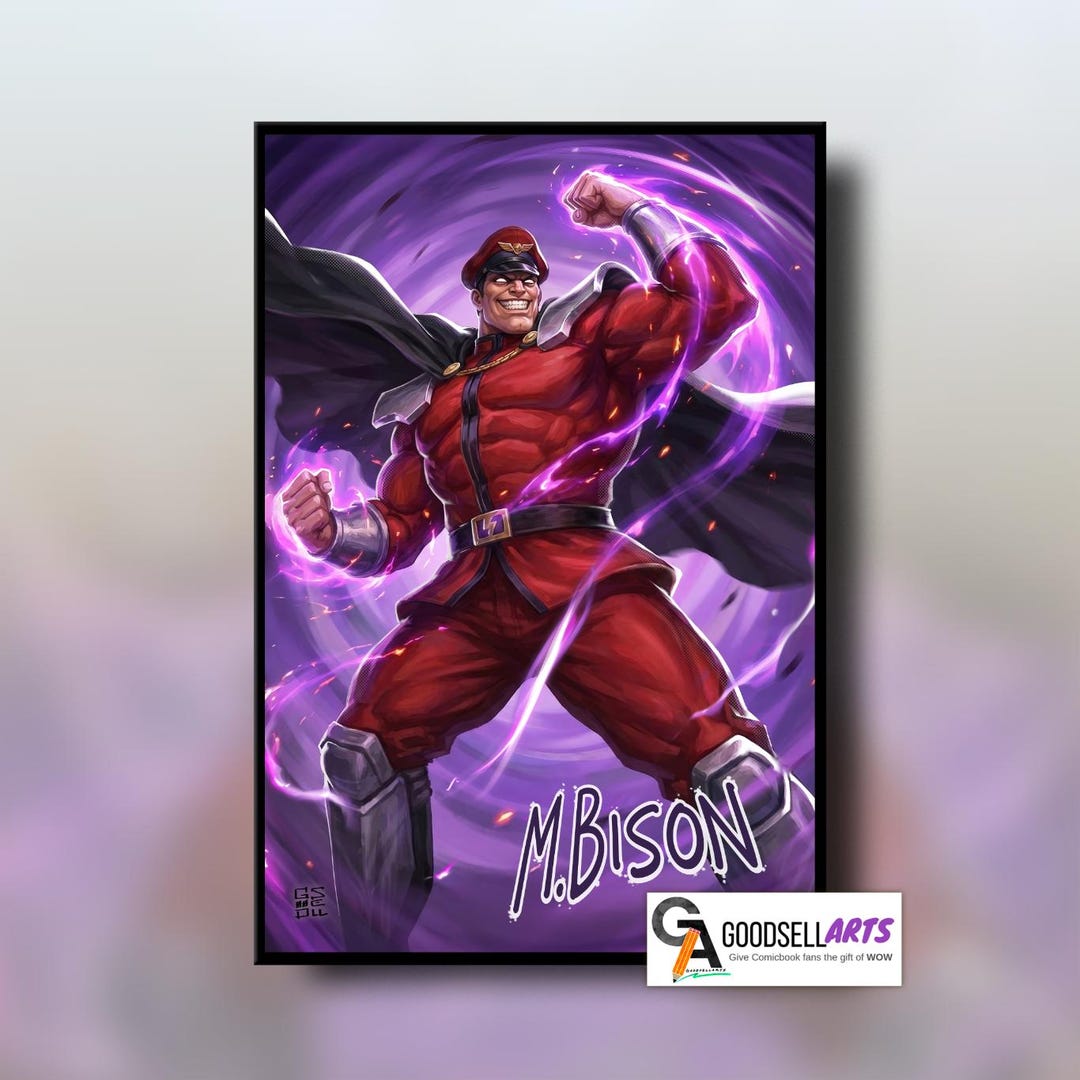 M. Bison Art Print: Street Fighter Poster, Video Game Art, Gamer Room ...