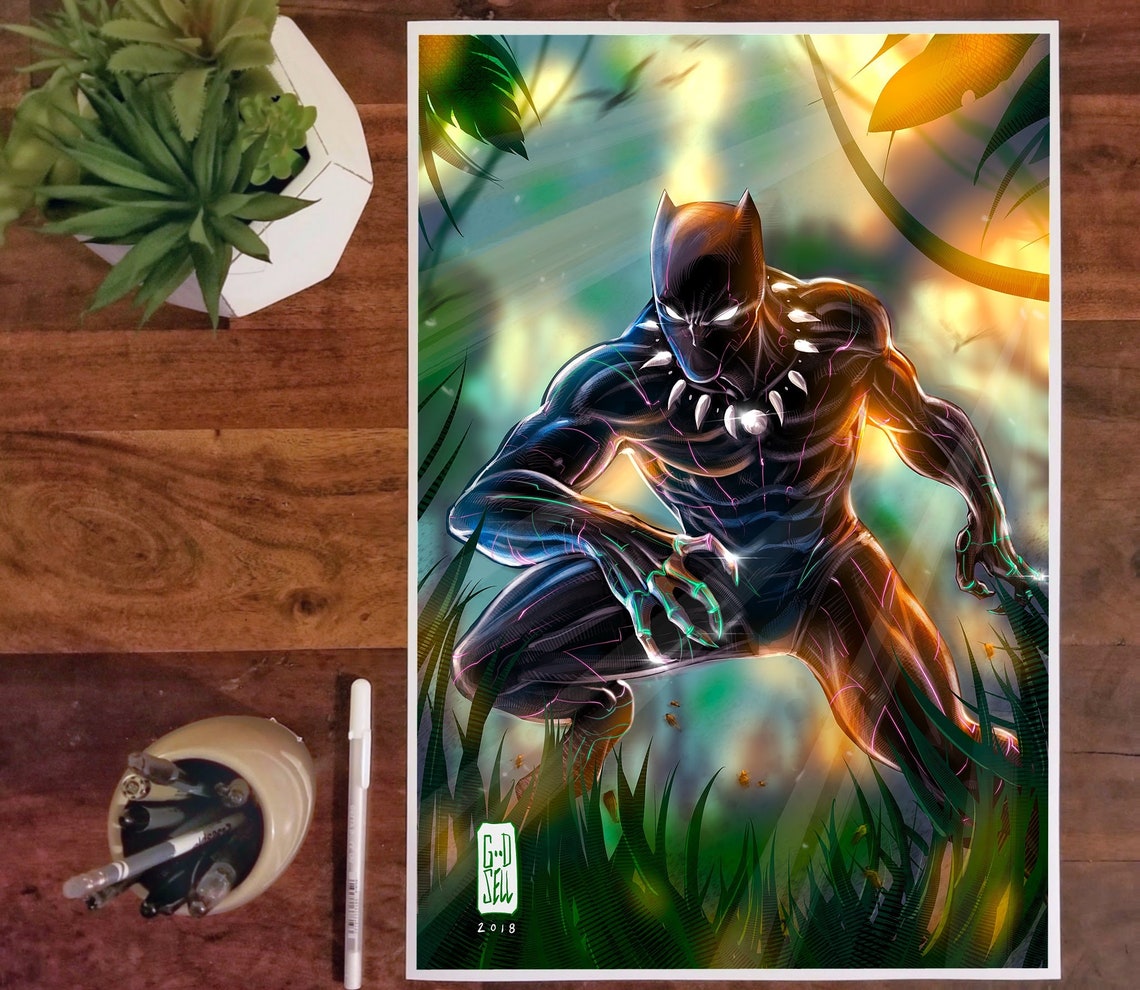 BLACK PANTHER Poster Marvel Wall Art Prints Avengers Poster - Etsy