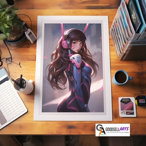 D.va Poster Hero D.va Art Print Hana Song Gaming Poster D.va Tokki Wall ...