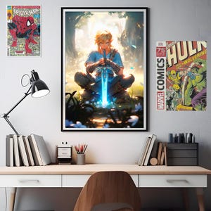 Link Poster, Legend of Zelda Wall Art Print, Link Art Print, Gamer Gift ...