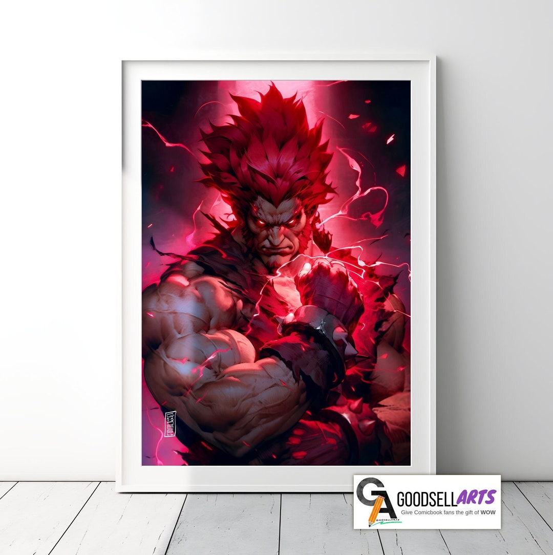 Akuma Poster Street Fighter Art Gaming Poster SF6 Akuma Artwork Video ...
