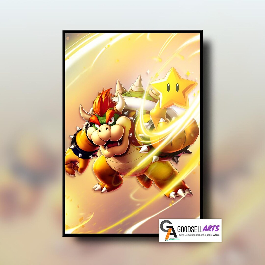 Bowser Mario Poster Print, King Koopa Wall Art, Nintendo Video Game ...