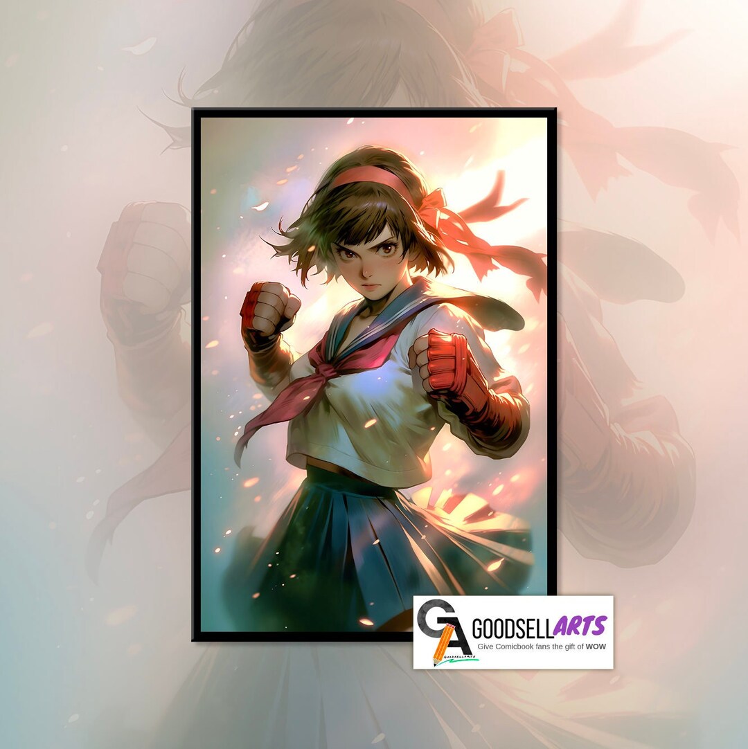 Sakura Poster Street Fighter Alpha Wall Art Sakura Kasugano SF6 Gaming ...