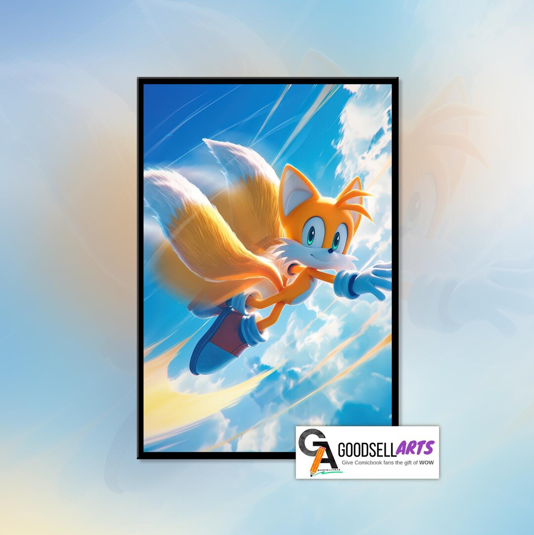 Miles Tails Prower Poster | Sonic Art Print | Tails the Fox Art | Video ...