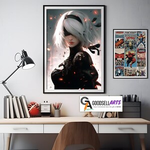 Nier Automata Poster Android 2B Wall Art Nier Gaming Poster Video Game ...