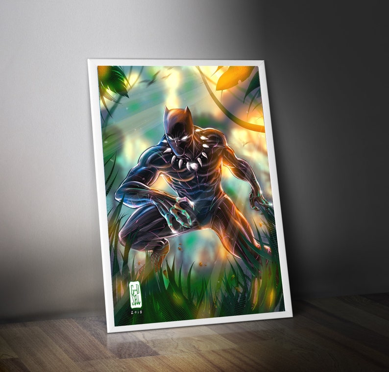 BLACK PANTHER Poster Marvel Wall Art Prints Avengers Poster - Etsy