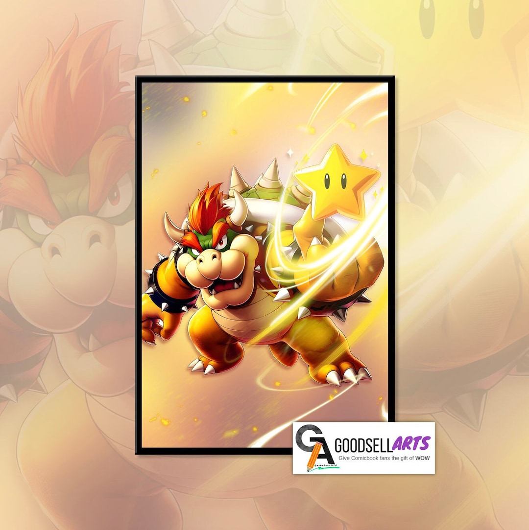 Bowser Mario Poster Print | King Koopa Wall Art | Nintendo Poster ...