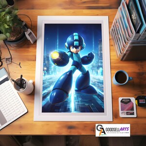 Mega Man Poster Mega Man Art Print Video Game Wall Art Game Room Decor ...