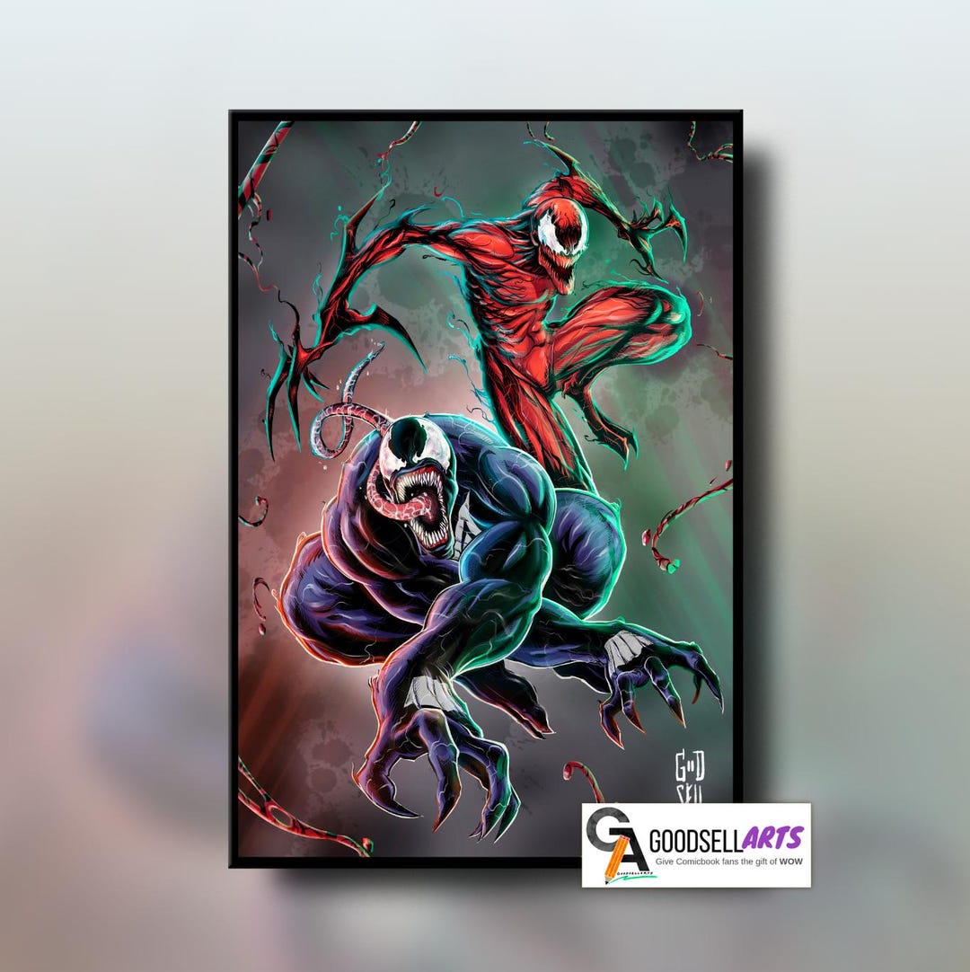 Venom and Carnage Poster | Venom Print | Carnage Print | Marvel Venom ...