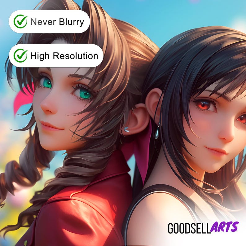Aerith and Tifa Poster Print | Final Fantasy Rebirth Poster | FF Remake ...