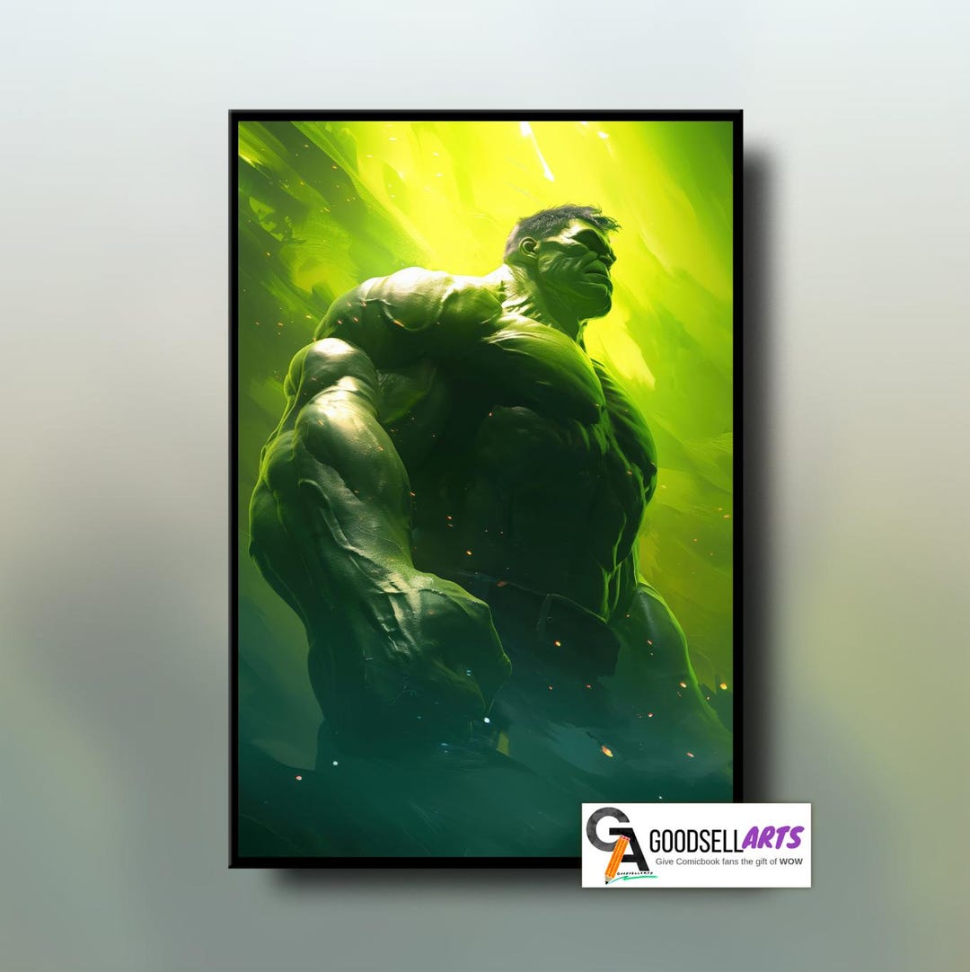 Incredible Hulk Poster, Avengers Hulk Fan Art Print, Bruce Banner ...