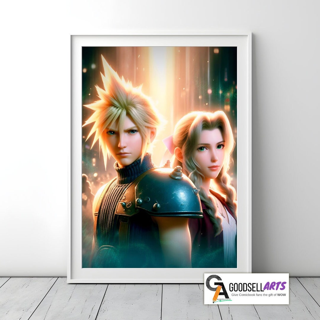 Aerith and Cloud Final Fantasy Poster FF7 Remake Gaming Decor Gamer ...