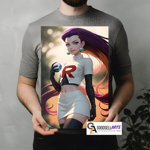 Jessie Team Rocket Poster Pokemon Poster Gaming Gift Video Game Wall Art Jessie Pokemon Trainer ...