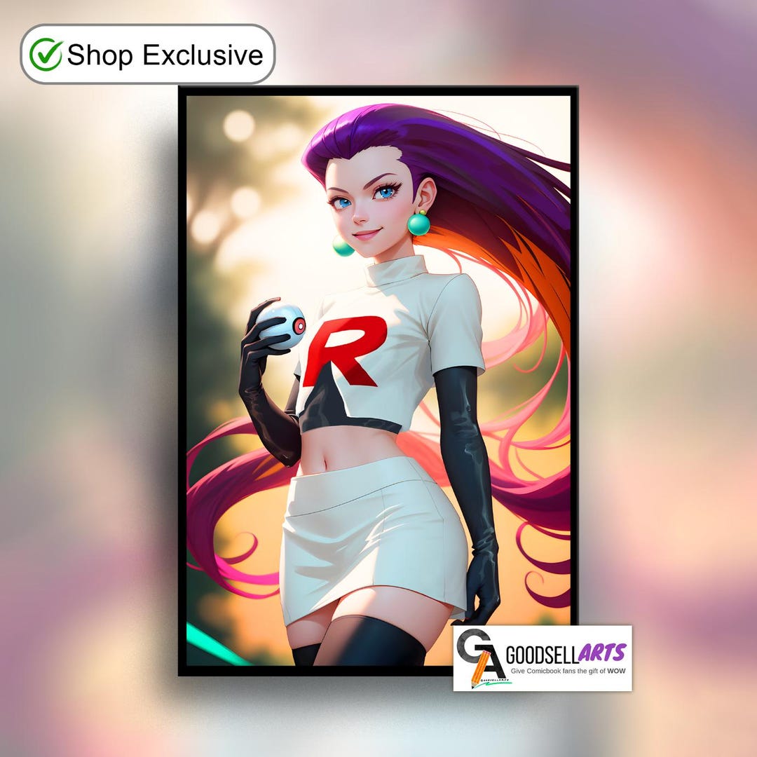 Jessie Team Rocket Poster | Pokemon Poster | Gaming Gift | Video Game Wall Art | Jessie Trainer ...