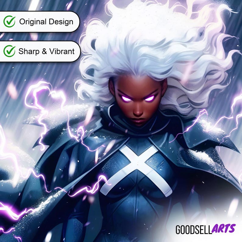 Art Print Storm X-men Poster, Ororo Munroe Mutant Wall Art, Superhero ...