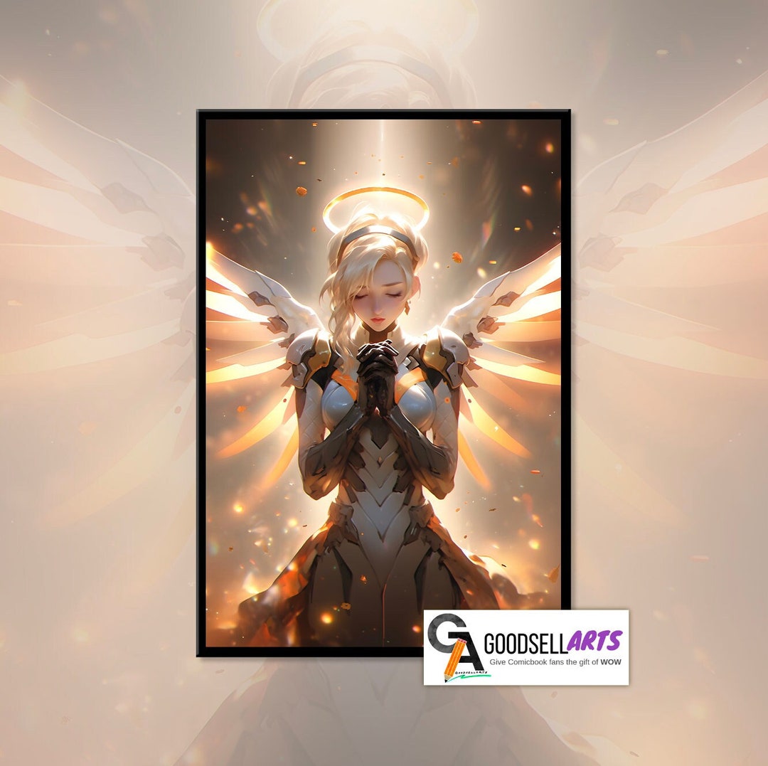 Mercy Poster Hero Mercy Art Print Mercy Angel Poster Gaming Poster ...