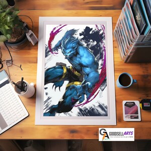 Beast X-men Art Print Marvel X-men Poster Beast Wall Art Hank Mccoy X ...