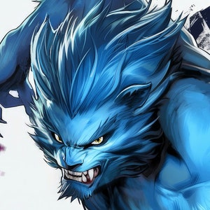 Beast X-men Art Print Marvel X-men Poster Beast Wall Art Hank Mccoy X ...