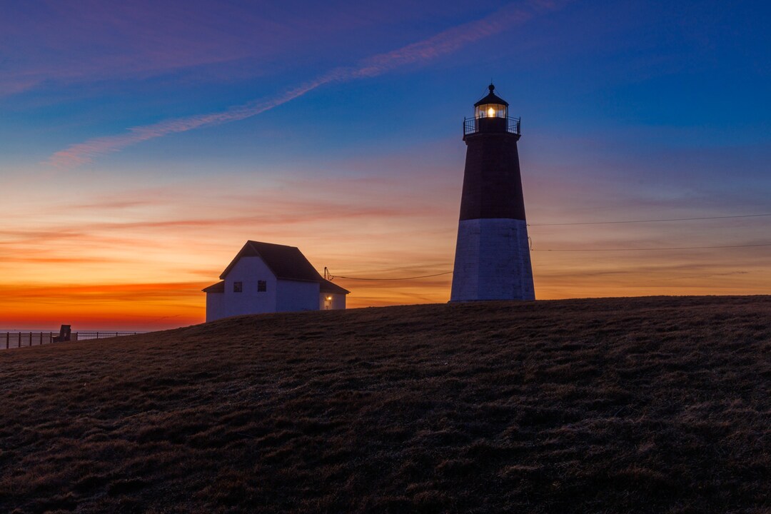 Point Judith Lighthouse in Narraganset Rhode Island During Sunset, Wall ...