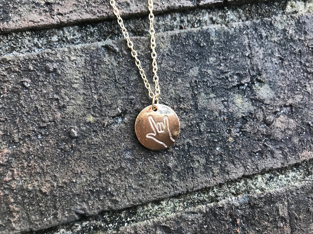 Sign Language Necklace * ASL Necklace Jewelry Christmas Gift * Hand ...