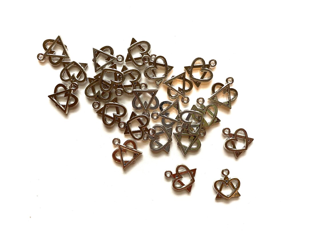 AA Charms Silver Heart Symbol - Alcoholics Anonymous AA Beads Pendants ...