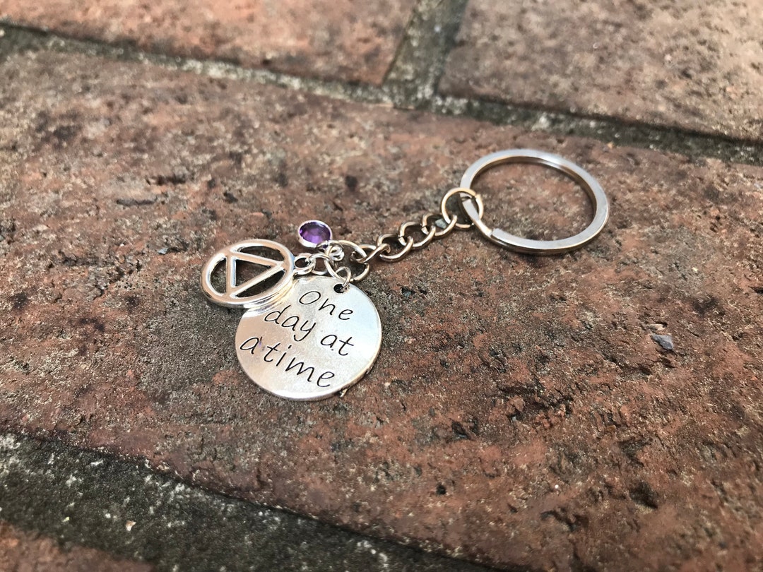 AA or NA Sobriety Keychain Key Chain Jewelry * Sponsor Sponsee ...