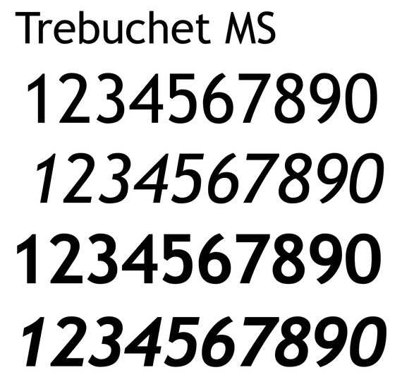 Number Cut SVG EPS DXF Trebuchet - Etsy