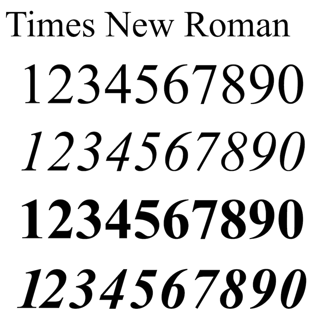Number Cut SVG EPS DXF, Times New Roman - Etsy