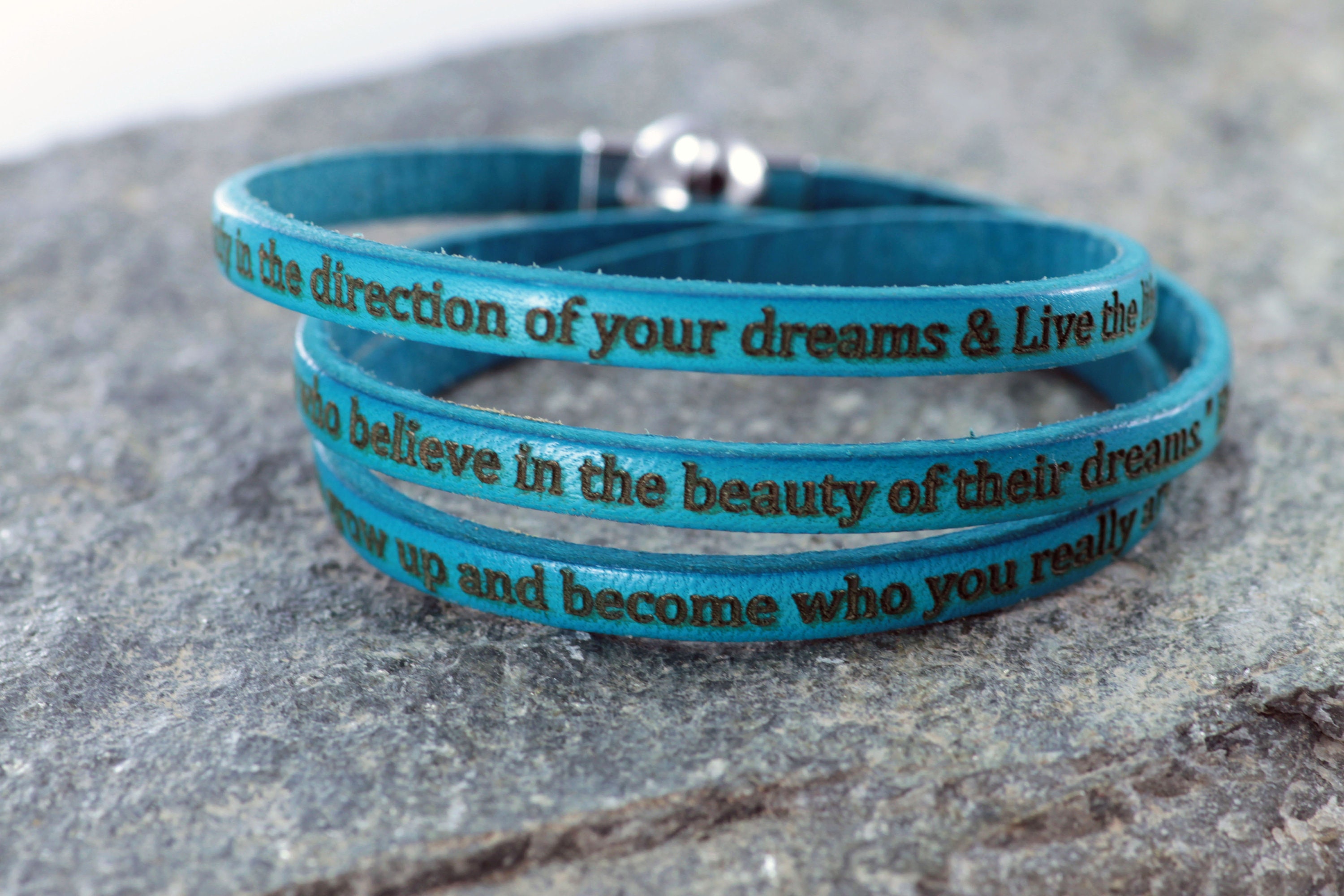 Inspirational Quotes Leather Bracelet Keep Moving Forward | Etsy