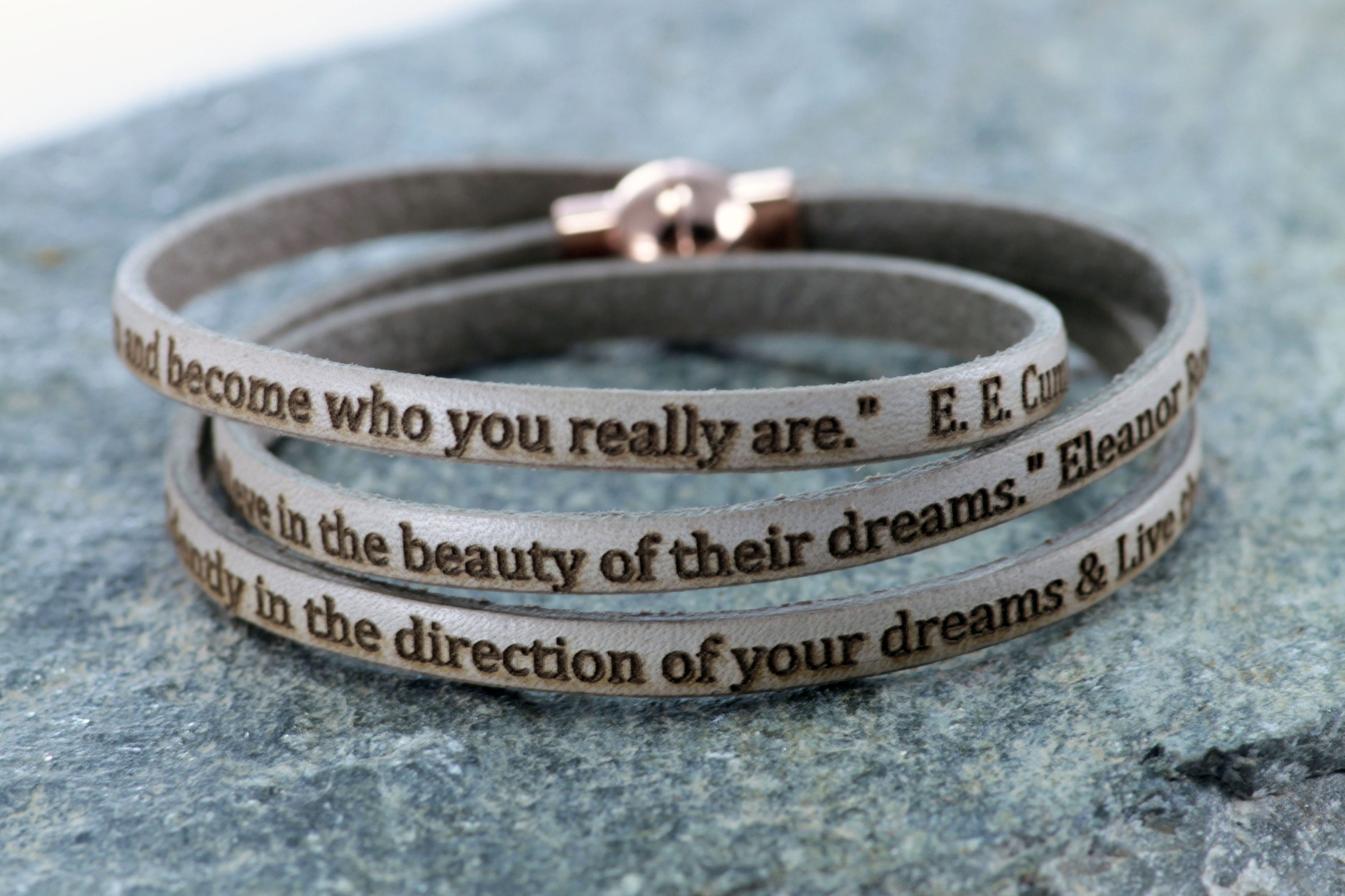 Inspirational Quotes Leather Bracelet Keep Moving Forward | Etsy