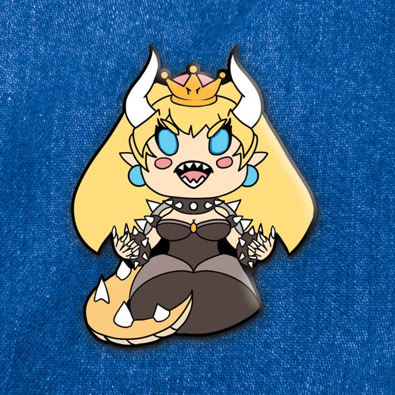 Mini Rawr Bowsette Pin - Etsy