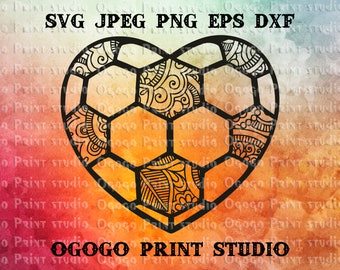 Soccer mandala svg | Etsy