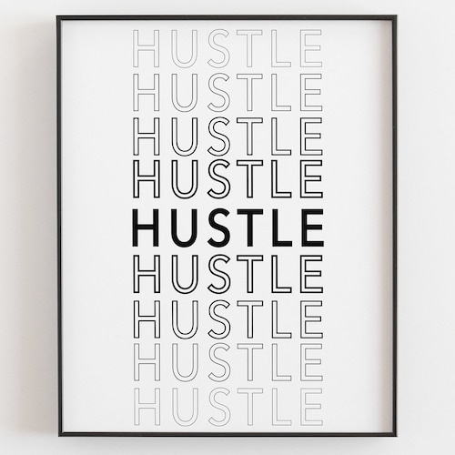 Hustle Sign Hustle Hard Motivational Wall Decor Hustle - Etsy