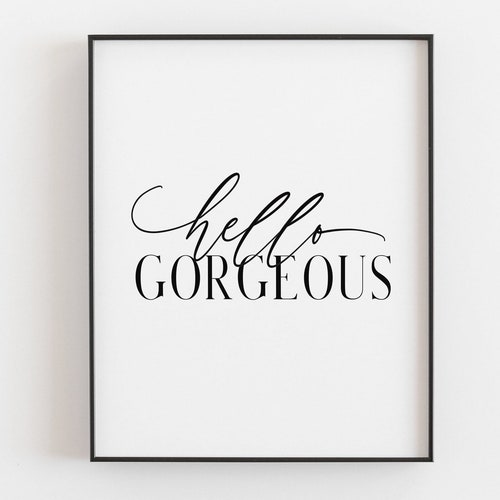 Hello Gorgeous Sign Vanity Print Girly Wall Art Office - Etsy