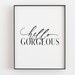 Hello Gorgeous Sign | Vanity Print | Girly Wall Art | Office Printable ...