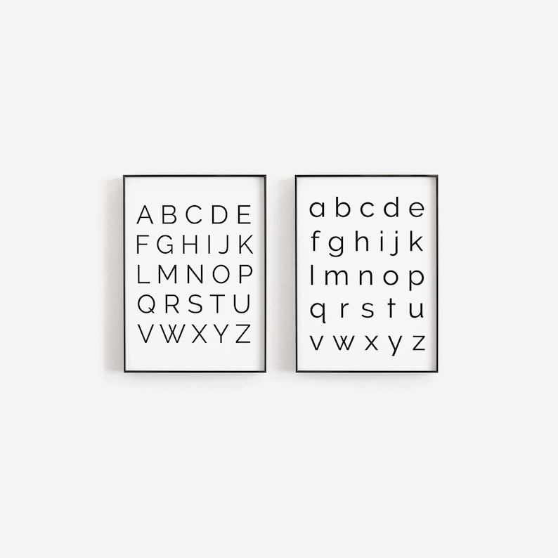 Modern Alphabet Print Set ABC Poster Nursery ABC Art Playroom Sign - Etsy