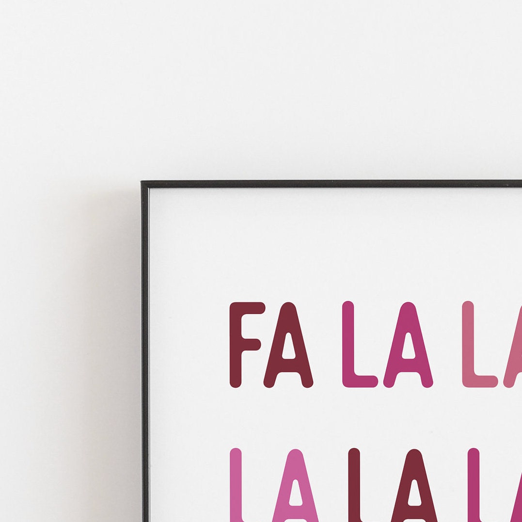 Fa La La La La Printable Art | Christmas Decoration | Christmas Sign ...