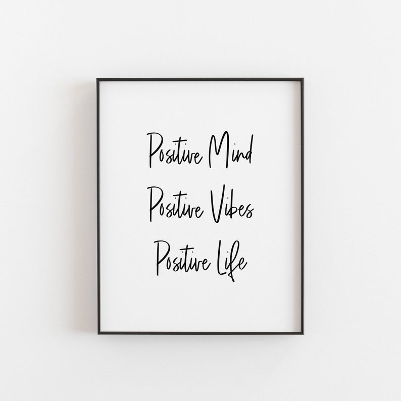Positive Vibes Sign | Positive Printable Art | Motivational Art ...
