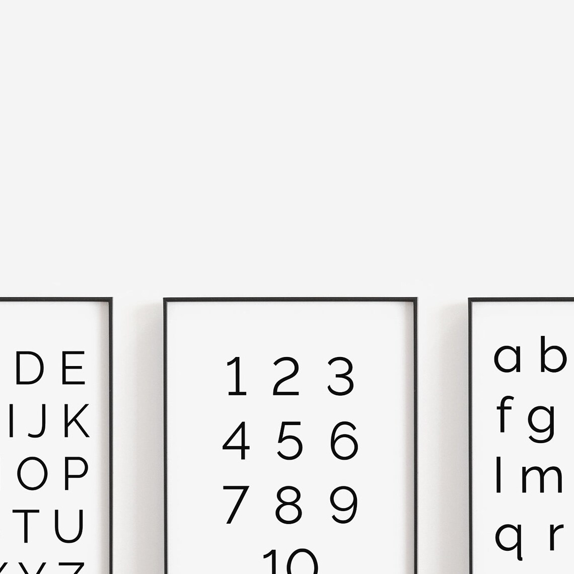 Modern Alphabet Print Set ABC 123 Posters Nursery Art Playroom Sign - Etsy