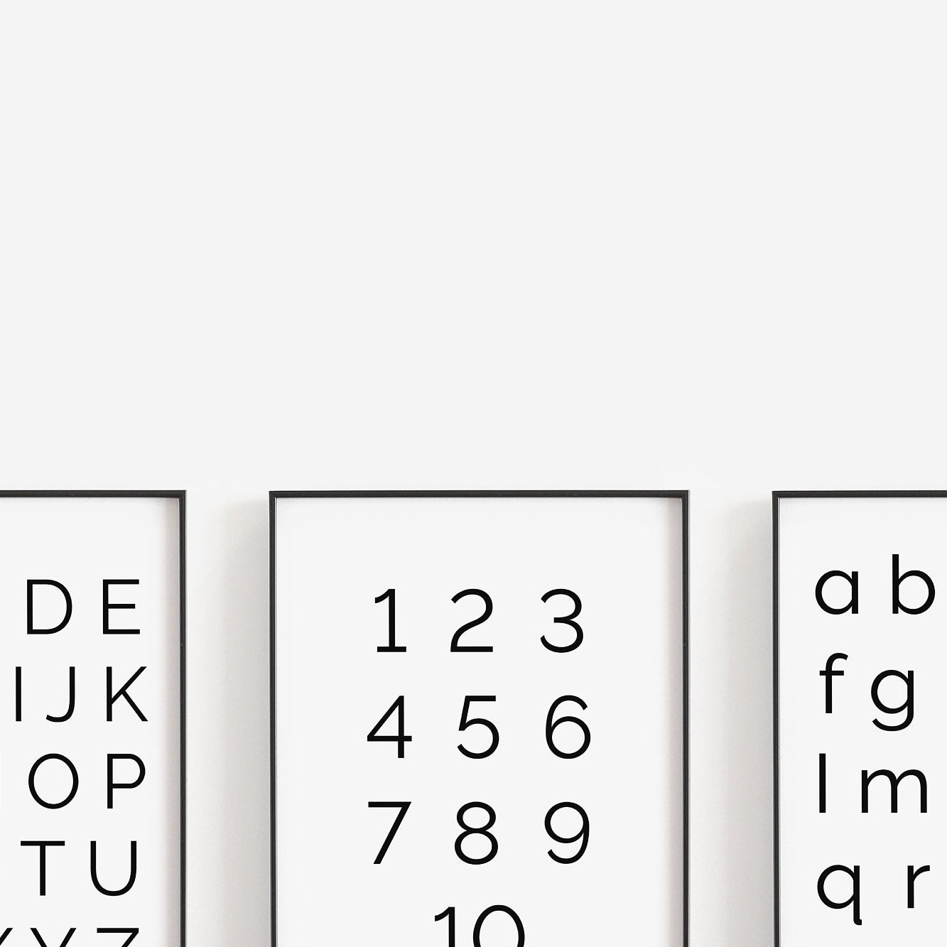 Modern Alphabet Print Set ABC 123 Posters Nursery Art Playroom Sign - Etsy