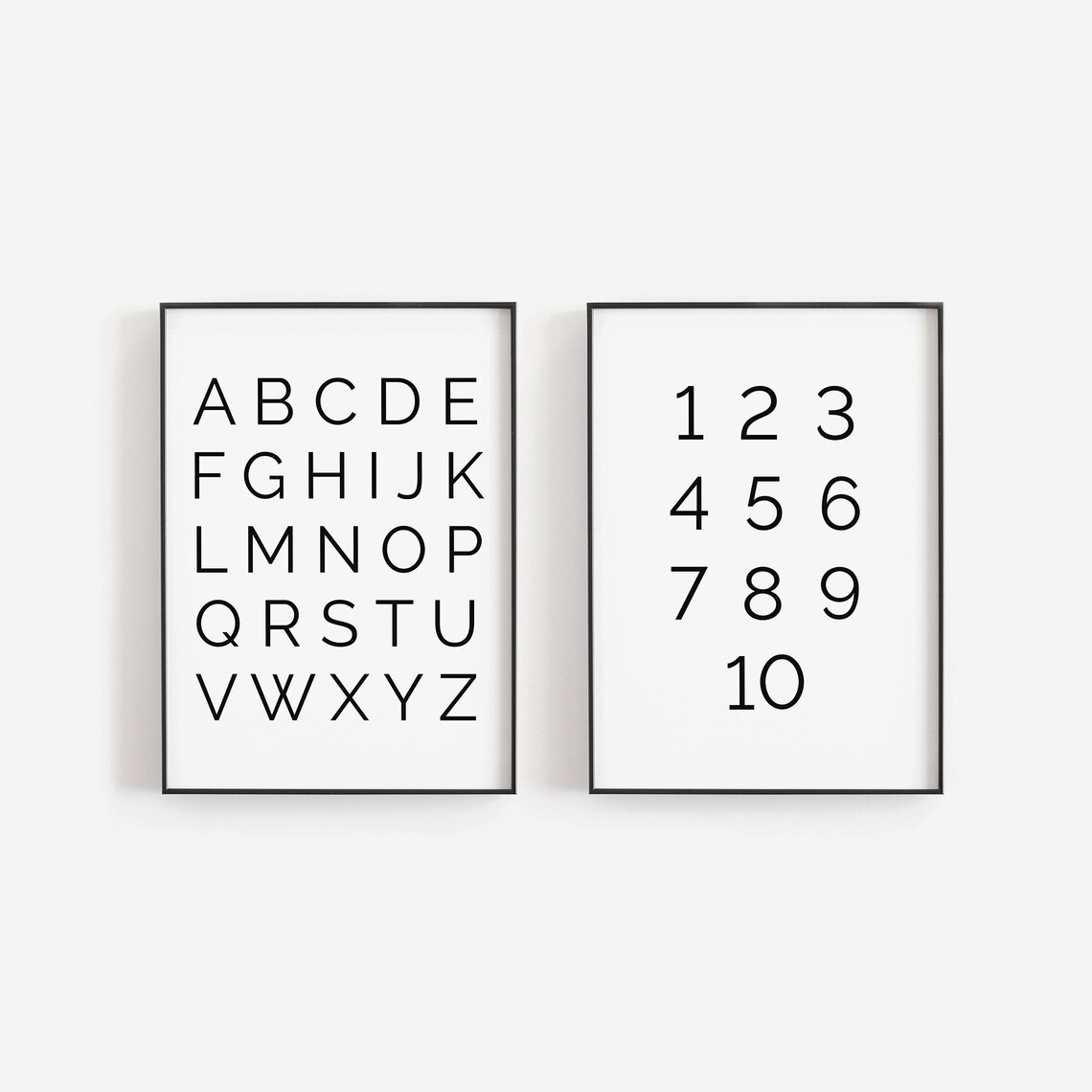 Modern Alphabet and Number Print Set | ABC Poster | Nursery ABC Art ...