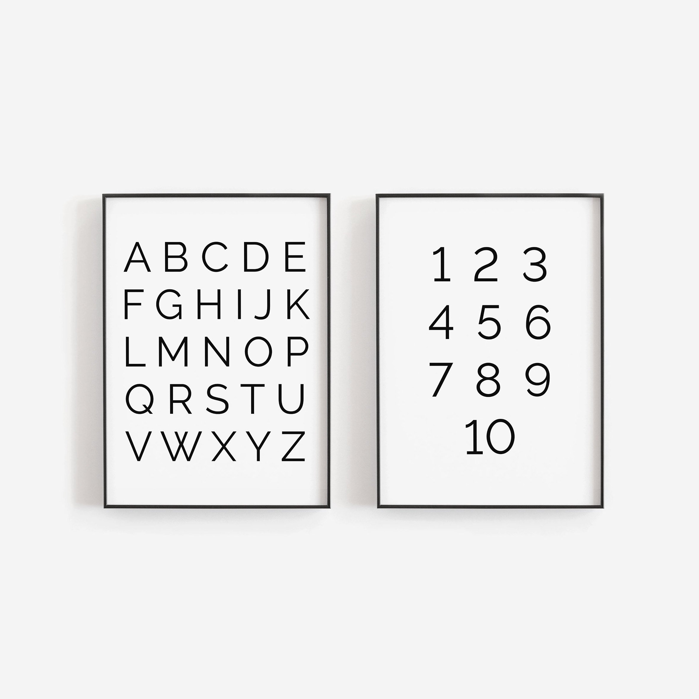 Modern Alphabet and Number Print Set | ABC Poster | Nursery ABC Art ...