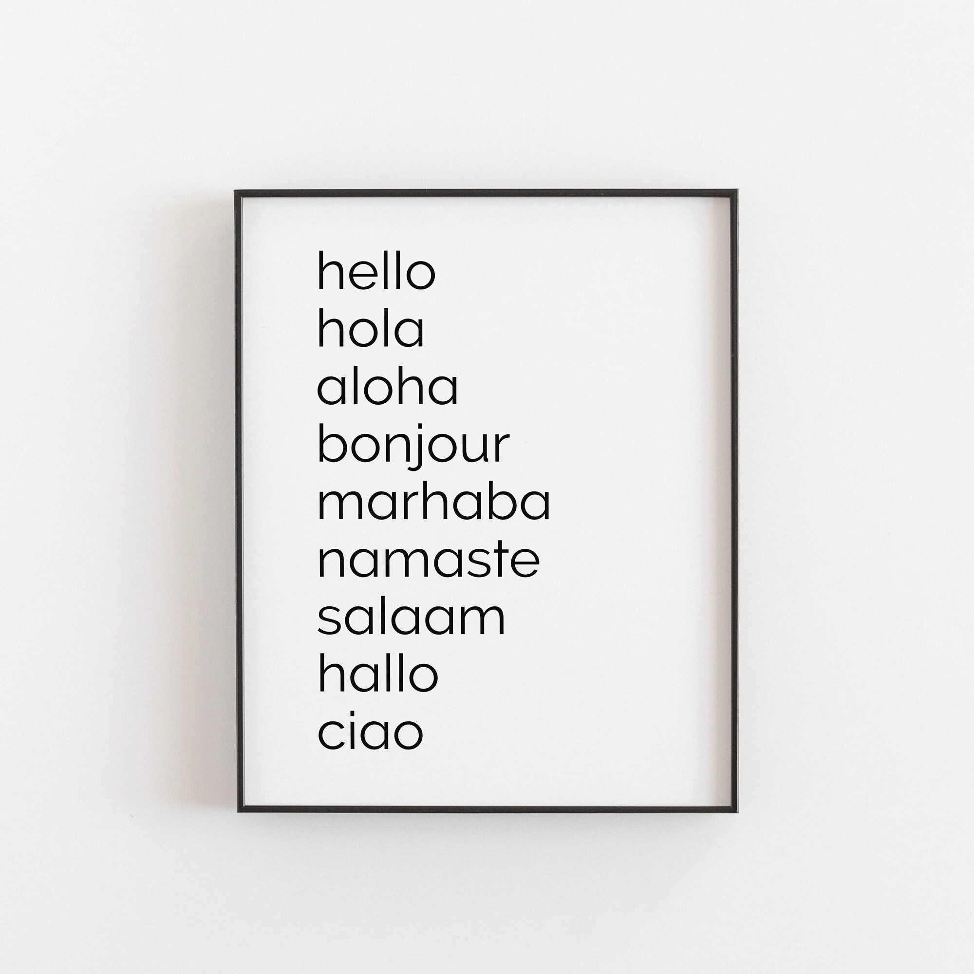 Hello Printable | Hello in Different Languages | Entryway Printable - Etsy