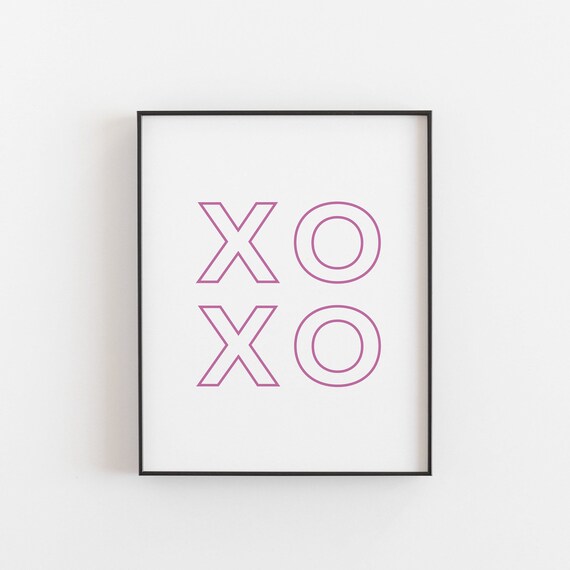 XOXO Printable Hugs and Kisses Print Valentine's Day | Etsy