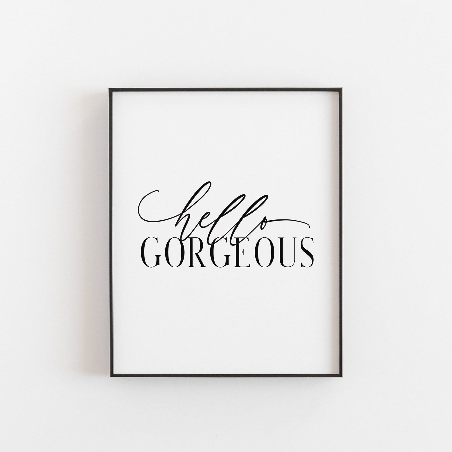 Hello Gorgeous Sign | Vanity Print | Girly Wall Art | Office Printable ...