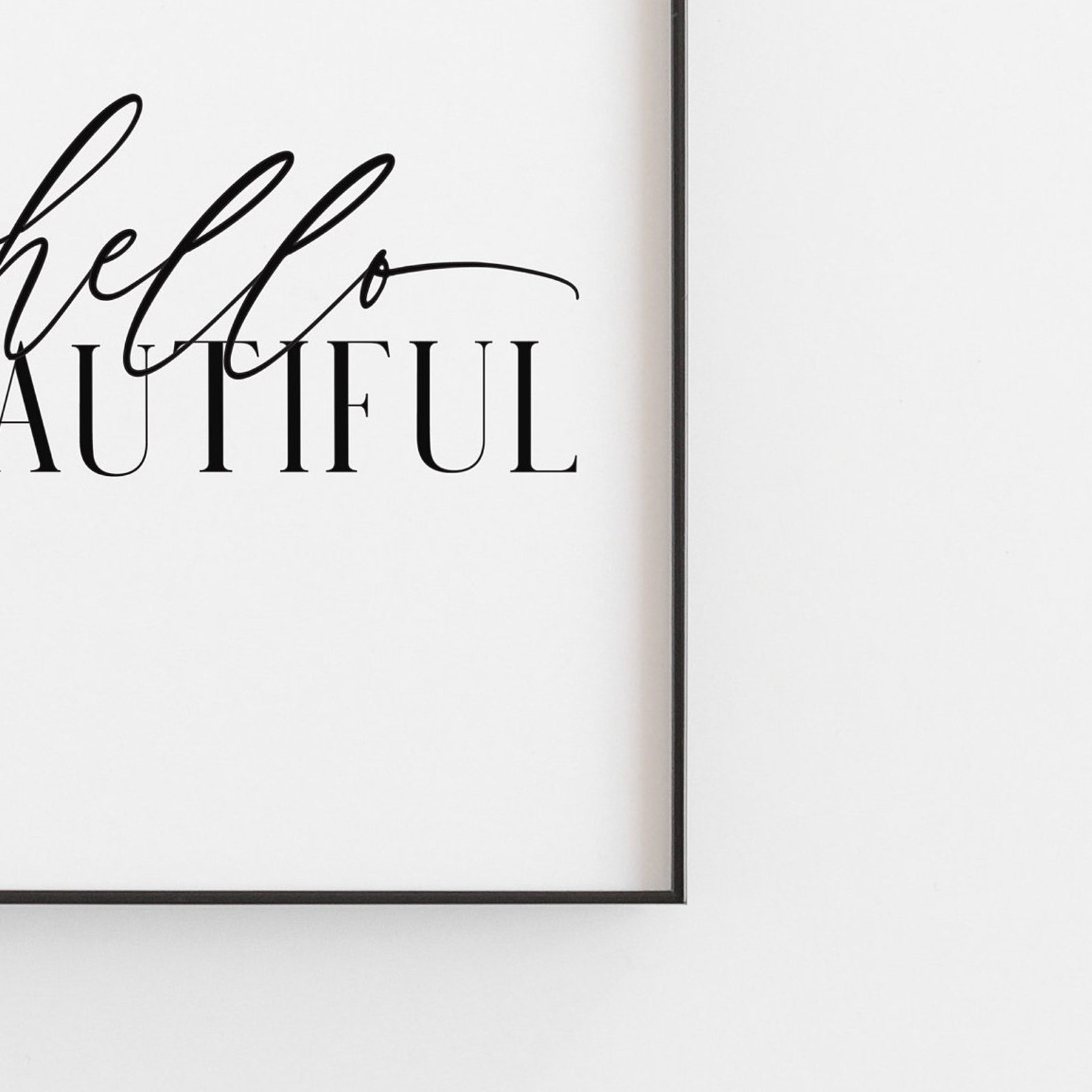 Hello Beautiful Sign | Vanity Print | Motivational Print | Office ...
