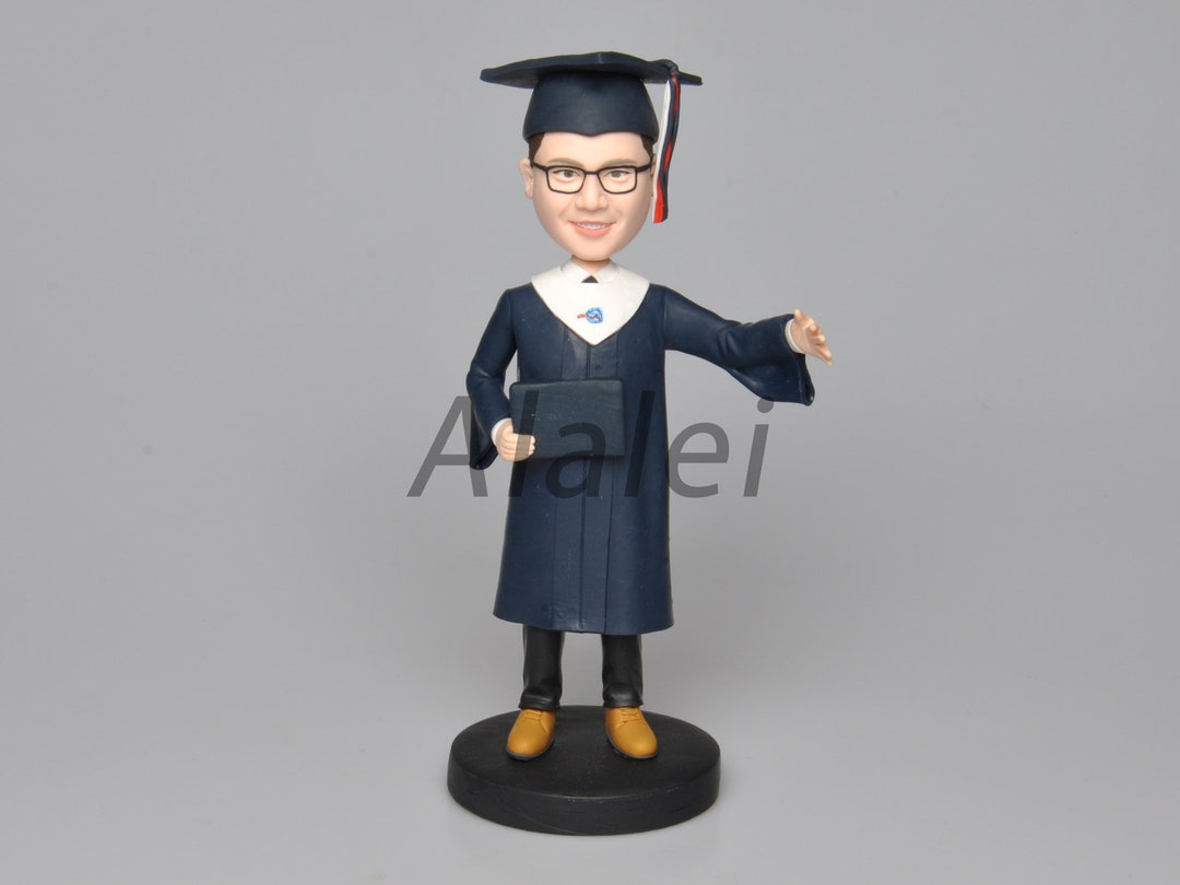 Custom Bobblehead Male Happy Graduate, College Graduate Custom ...