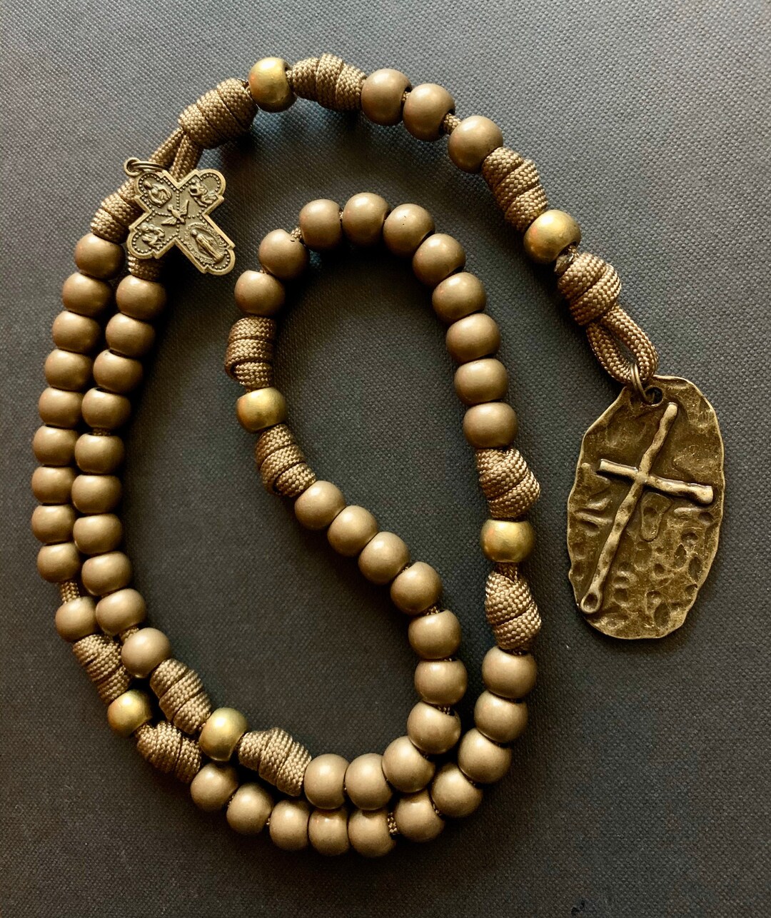 Comfort Cross Bronze Catholic Rosary. CCB Plastic Bronze 10mm Beads and ...